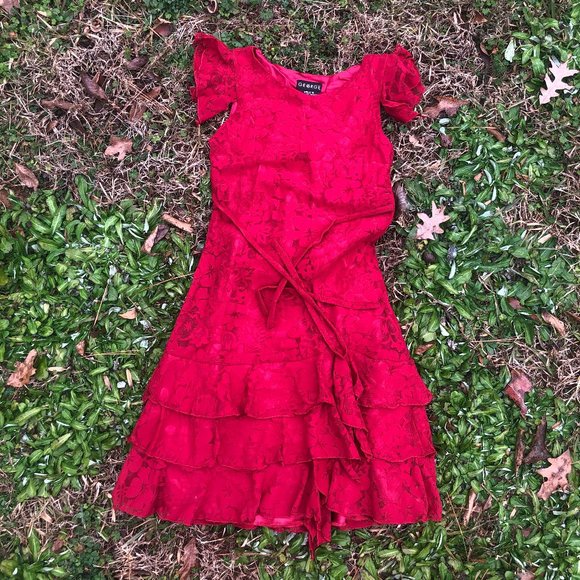 George | Dresses | Red Lace Dress | Poshmark